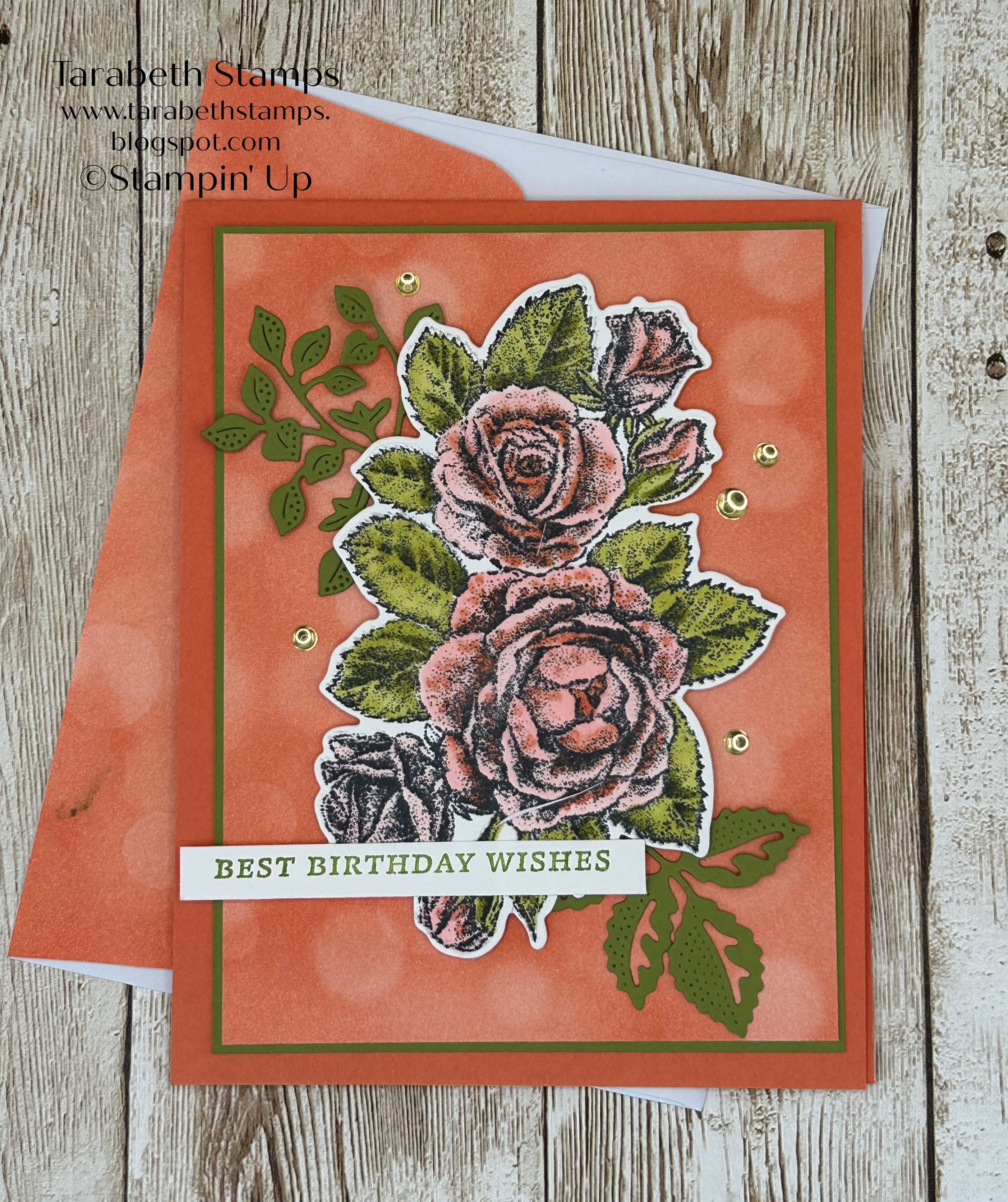Stampin’ Up Stippled Rose Best Birthday Wishes Card for Happy Inkin ...