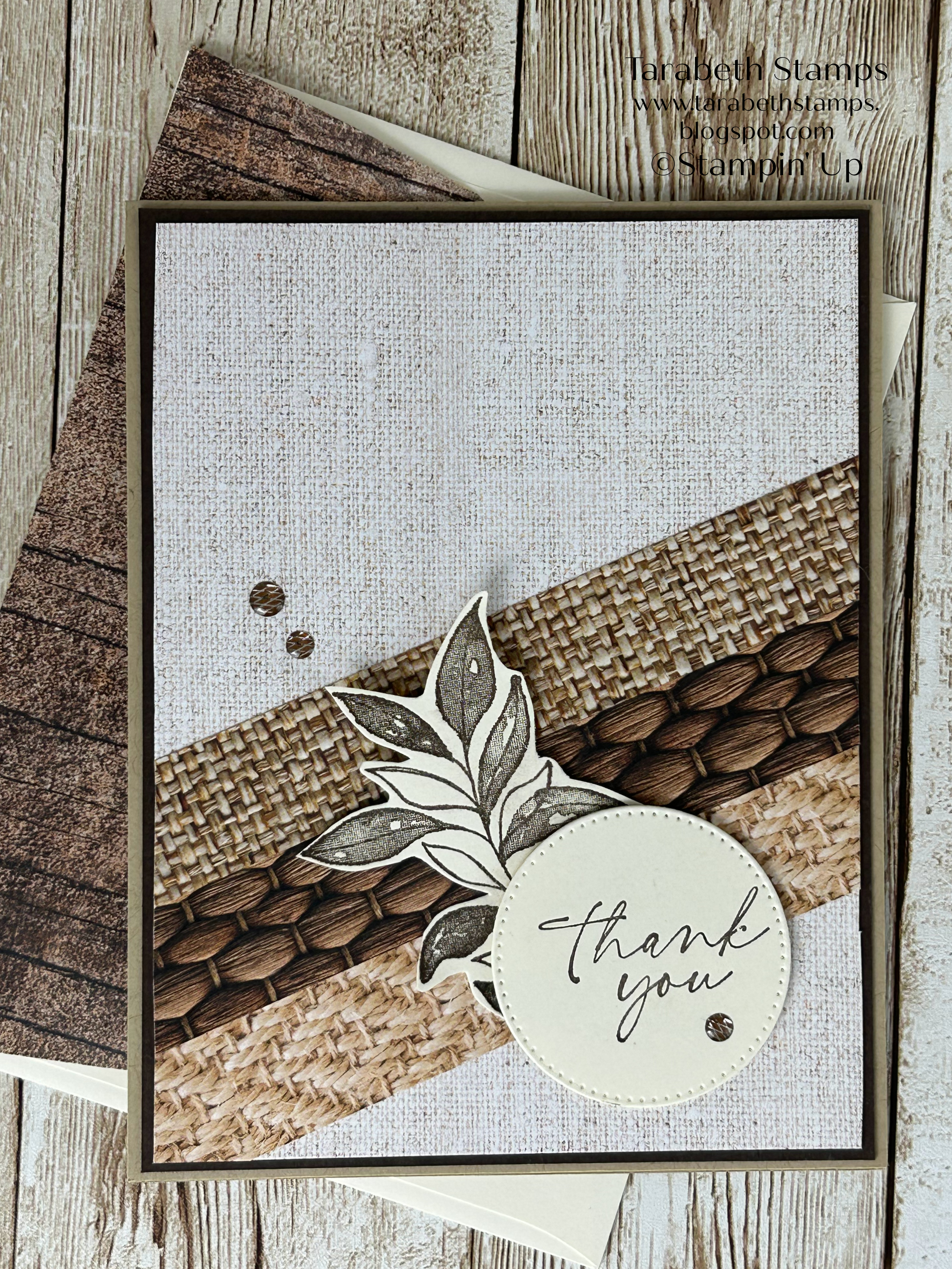 Stampin’ Up Woven Textures Thank You Card for Happy Inkin’ Thursday ...