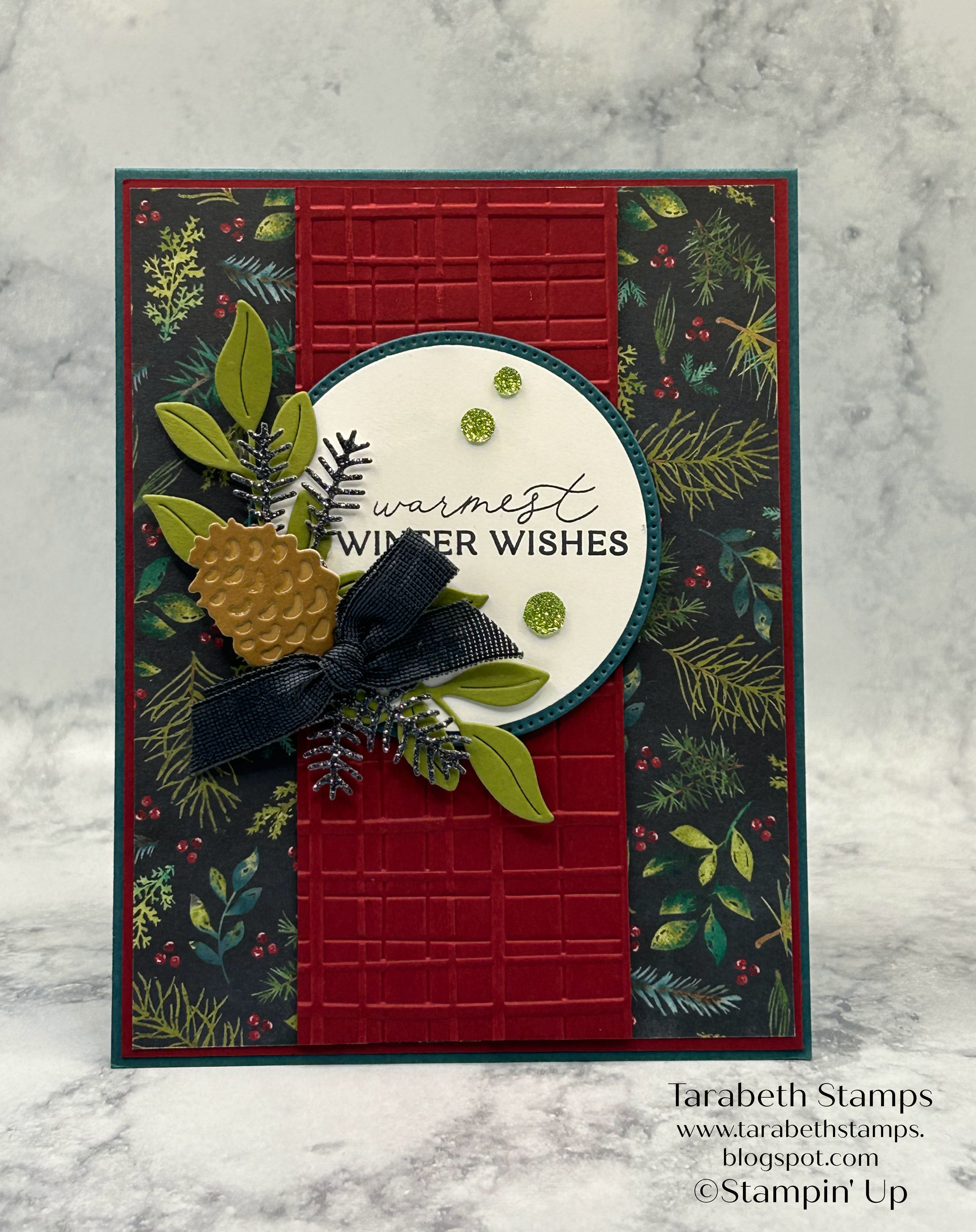 Stampin’ Up Delicate Pines Warmest Winter Wishes Card for Amy’s Inkin ...