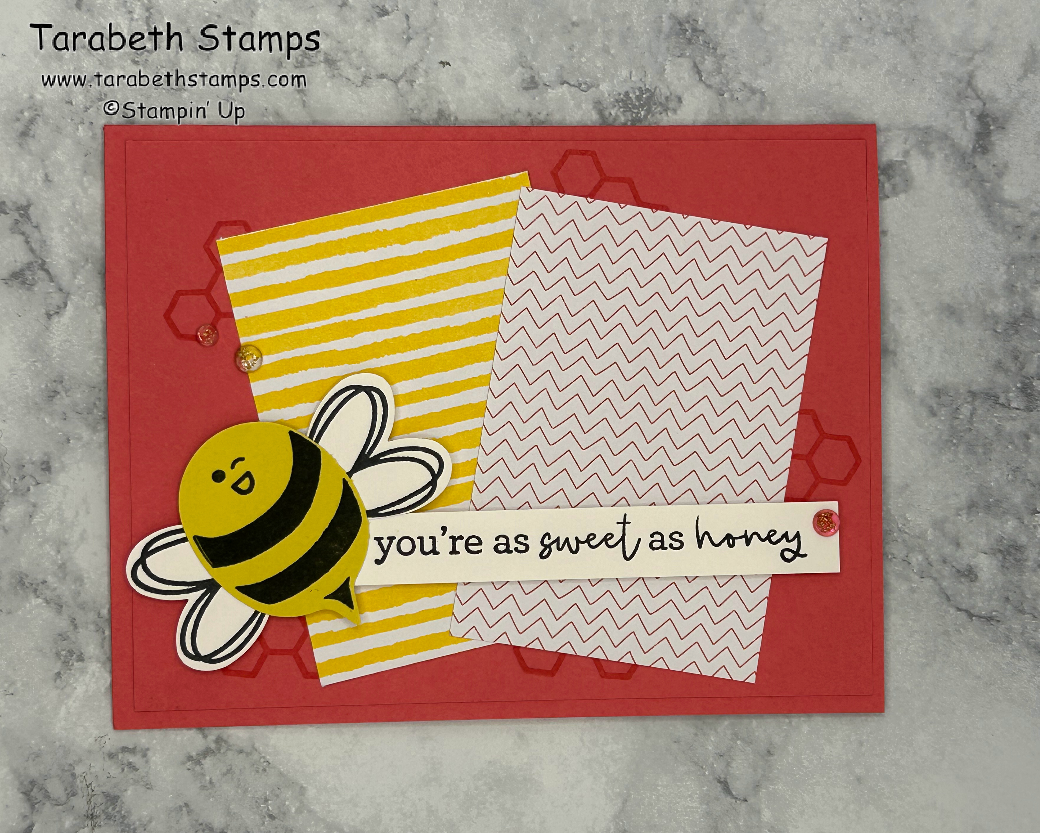 Stampin’ Up Bee My Valentine Sweet As Honey Card – Tarabeth Stamps