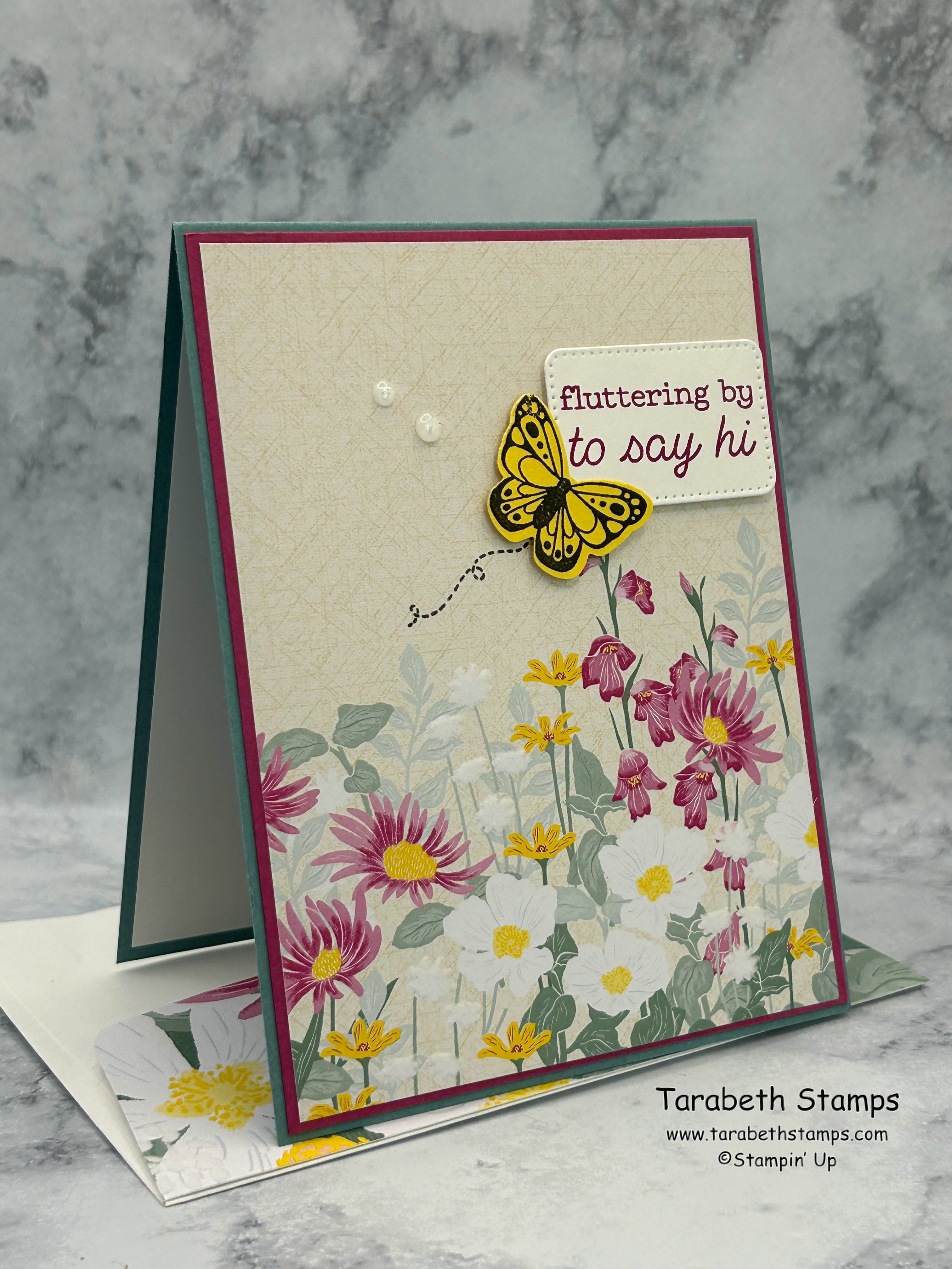 Stampin’ Up All Aflutter Velvet Meadow Card for Happy Inkin’ Thursday ...